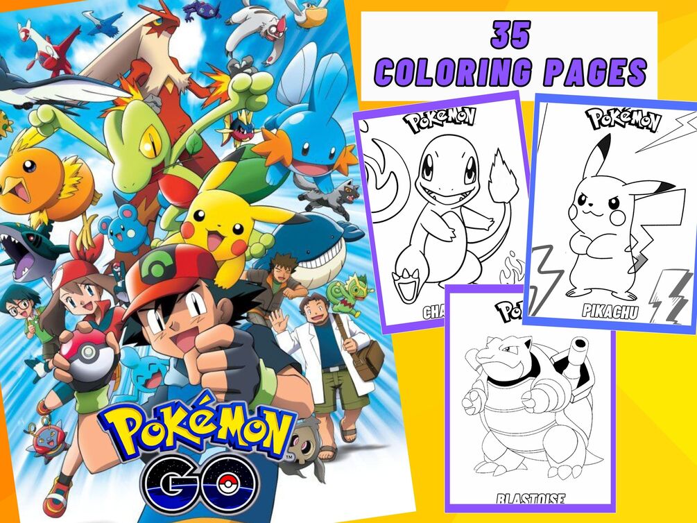 Pokemon Go Coloring Pages by Adhya (Digital Download)