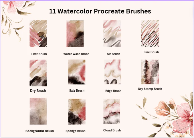 Realistic Watercolor Procreate Brushes