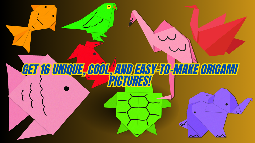 Get 16 unique, cool, and easy to make origami pictures!