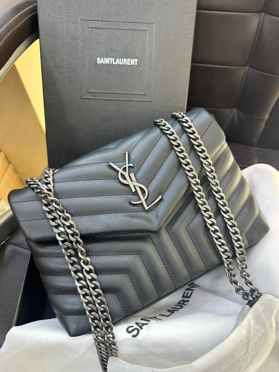 YVES SAINT LAURENT YSL FLAP SOFT LEATHER BAG