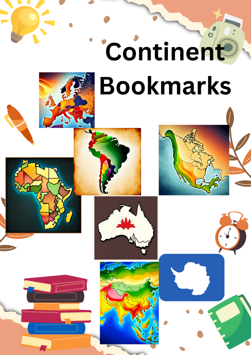 Explore the World, One Bookmark at a Time! 🌎 Continent Bookmarks - Only ...