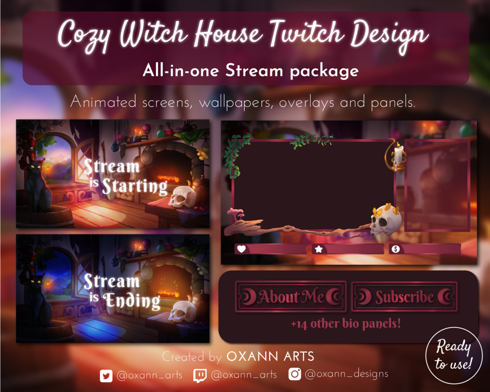 COZY WITCH HOUSE - All-in-one animated Halloween Stream Package ...