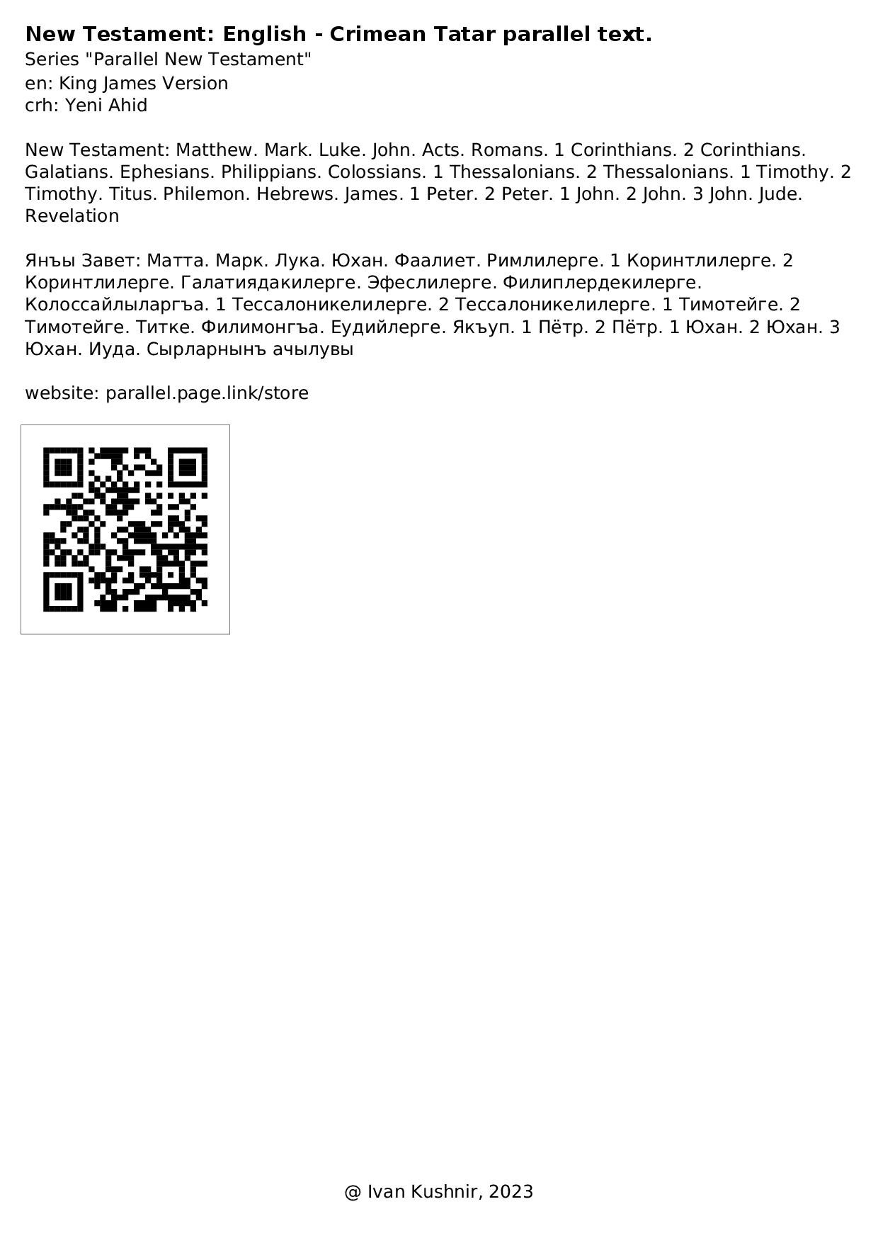[PDF] New Testament: English - Crimean Tatar parallel text