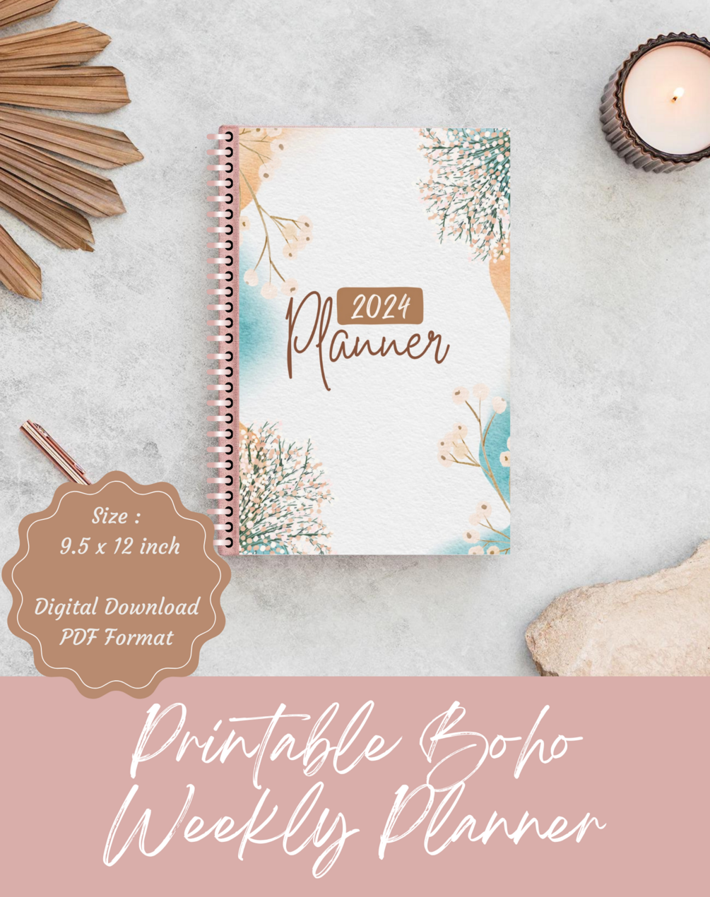 Boho Themed - Printable Weekly Planner