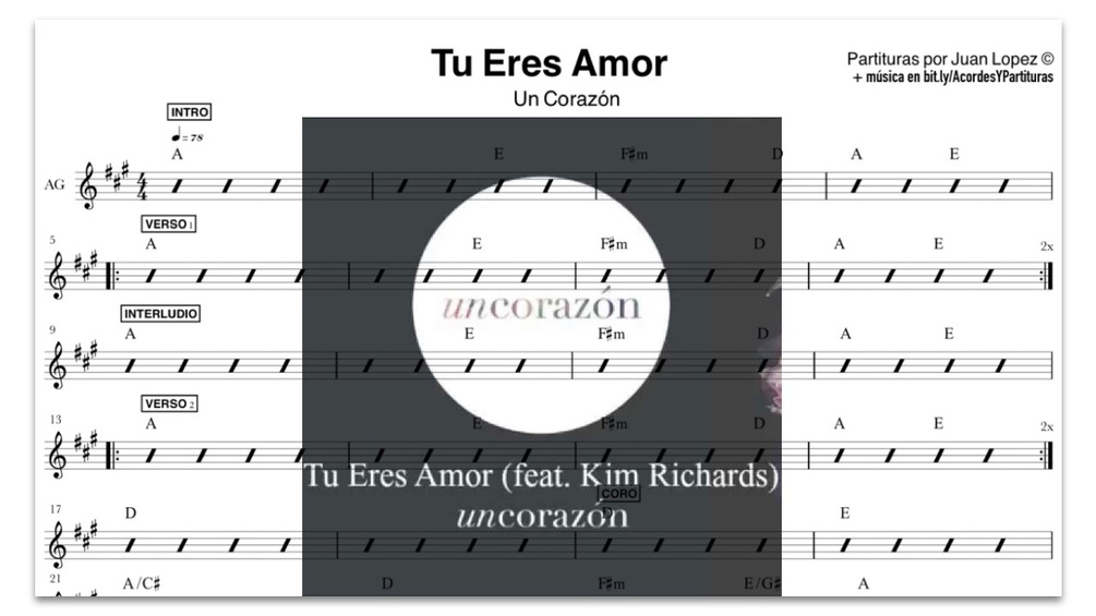 Tu Eres Amor (Chart) A