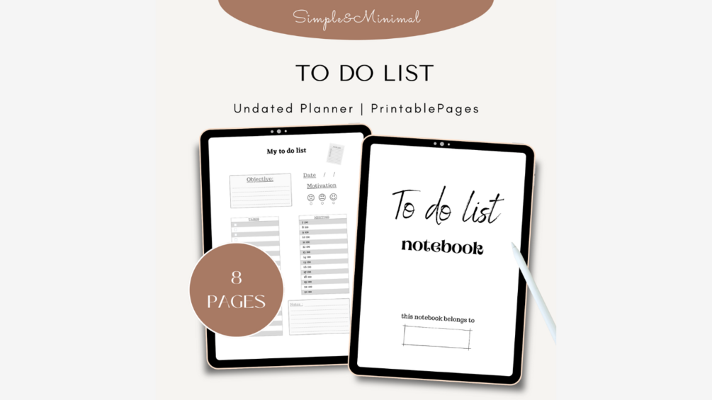 To do list notebook | Printable + Digital PDF for Daily Life, Goals