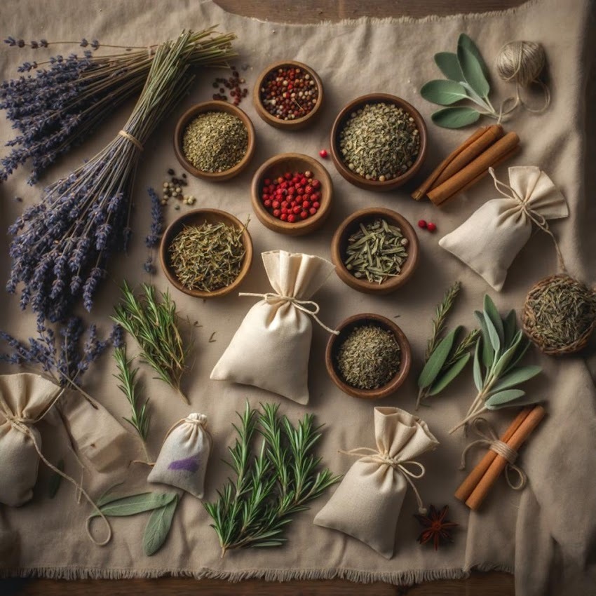Herb and Spice Sachets with Natural Ingredients