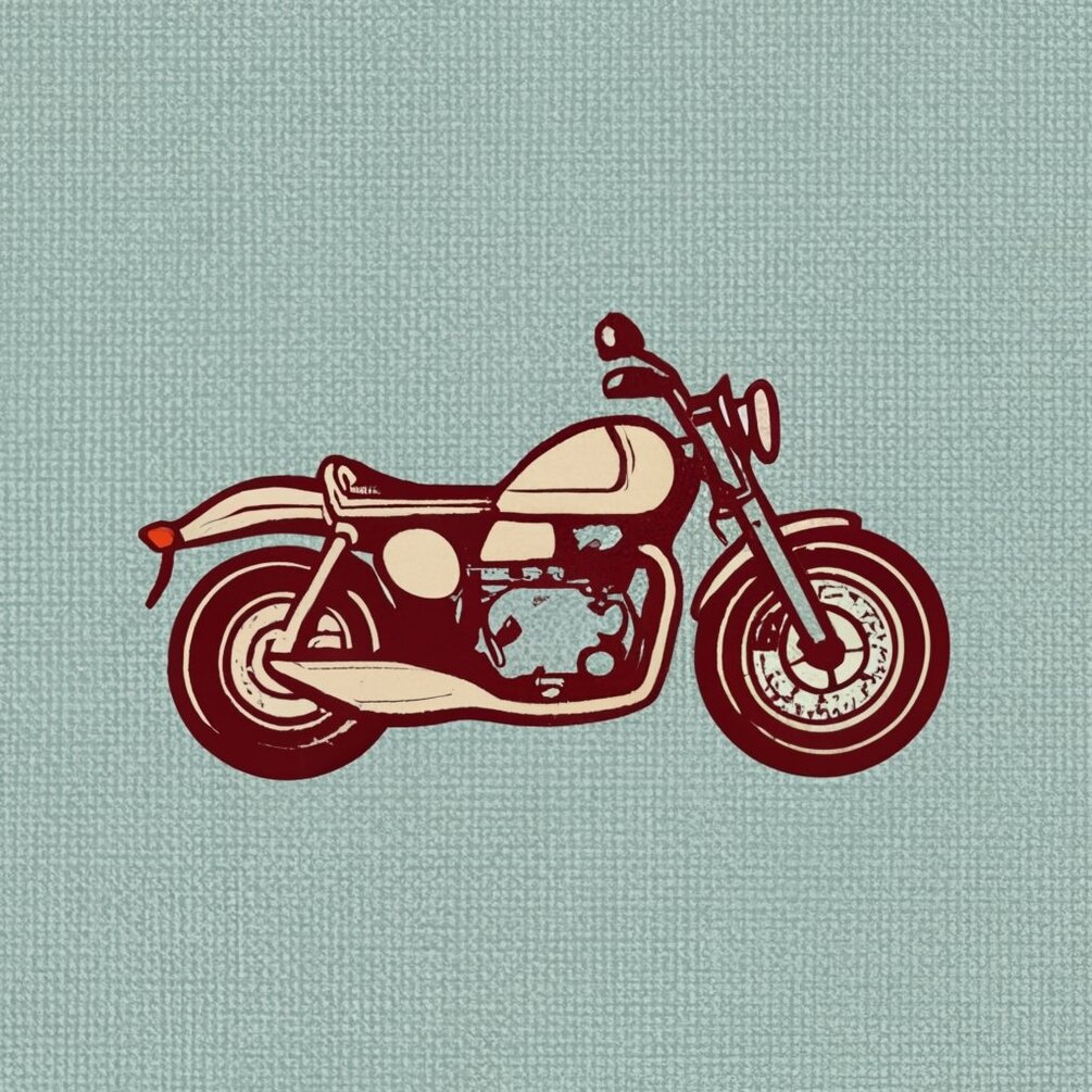 Motorcycle realistic embroidery design (stitched element)