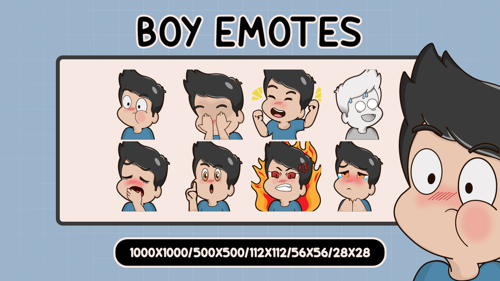 Cute boy emotes