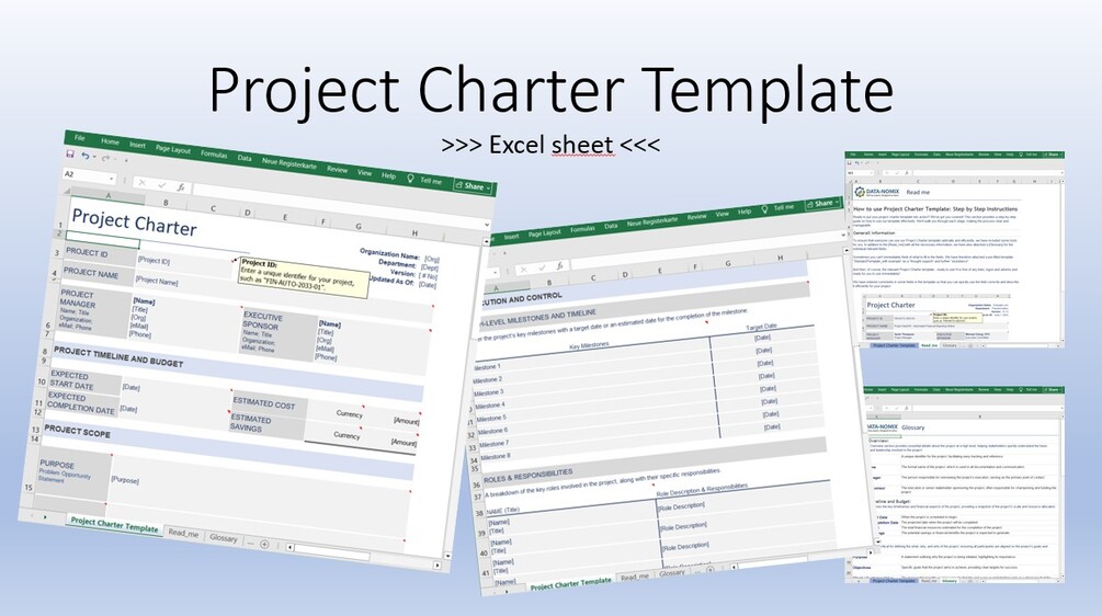 Project Charter | Editable + Glossary & Filled Example | FREE Excel ...