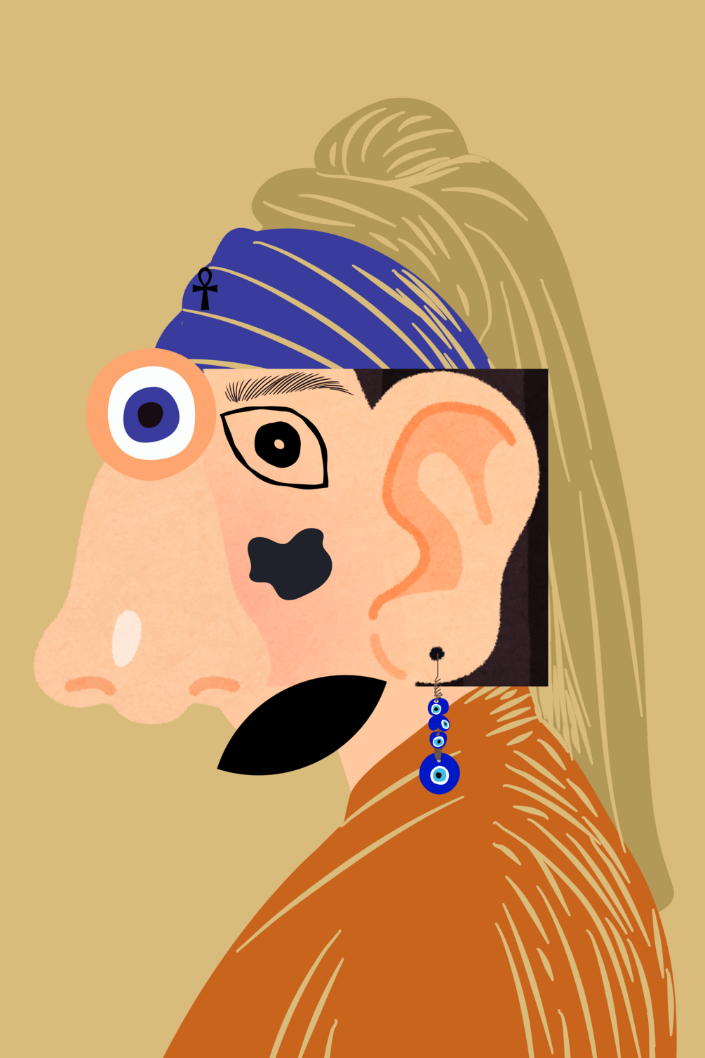 Echo of Symbols Surreal Abstract Portrait
