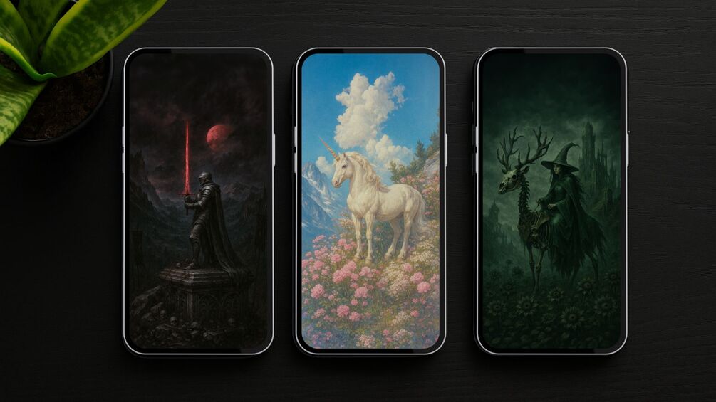 Light & Shadow – Dual Fantasy Art Wallpapers (12 Pack)