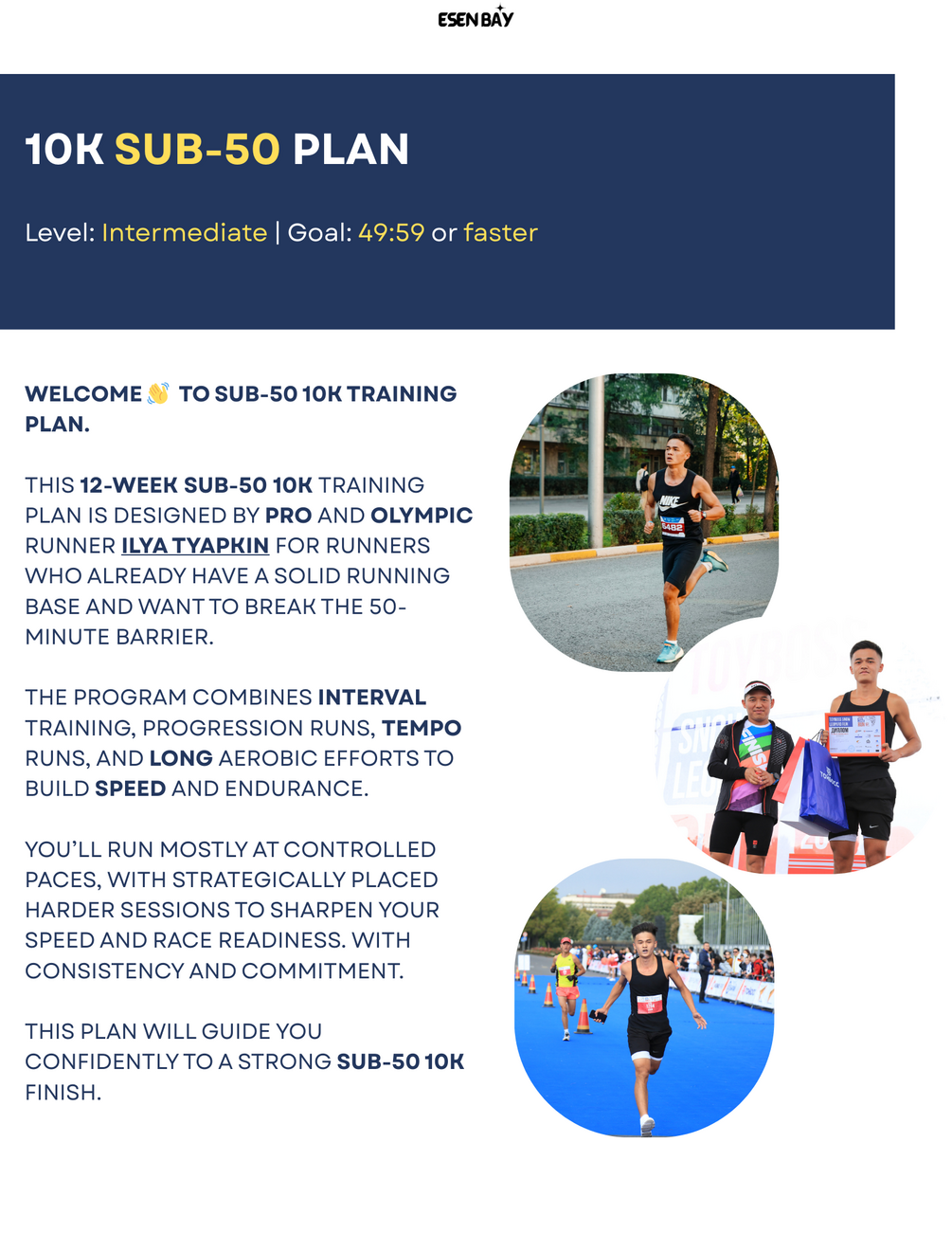 10K Sub-50 Training Plan