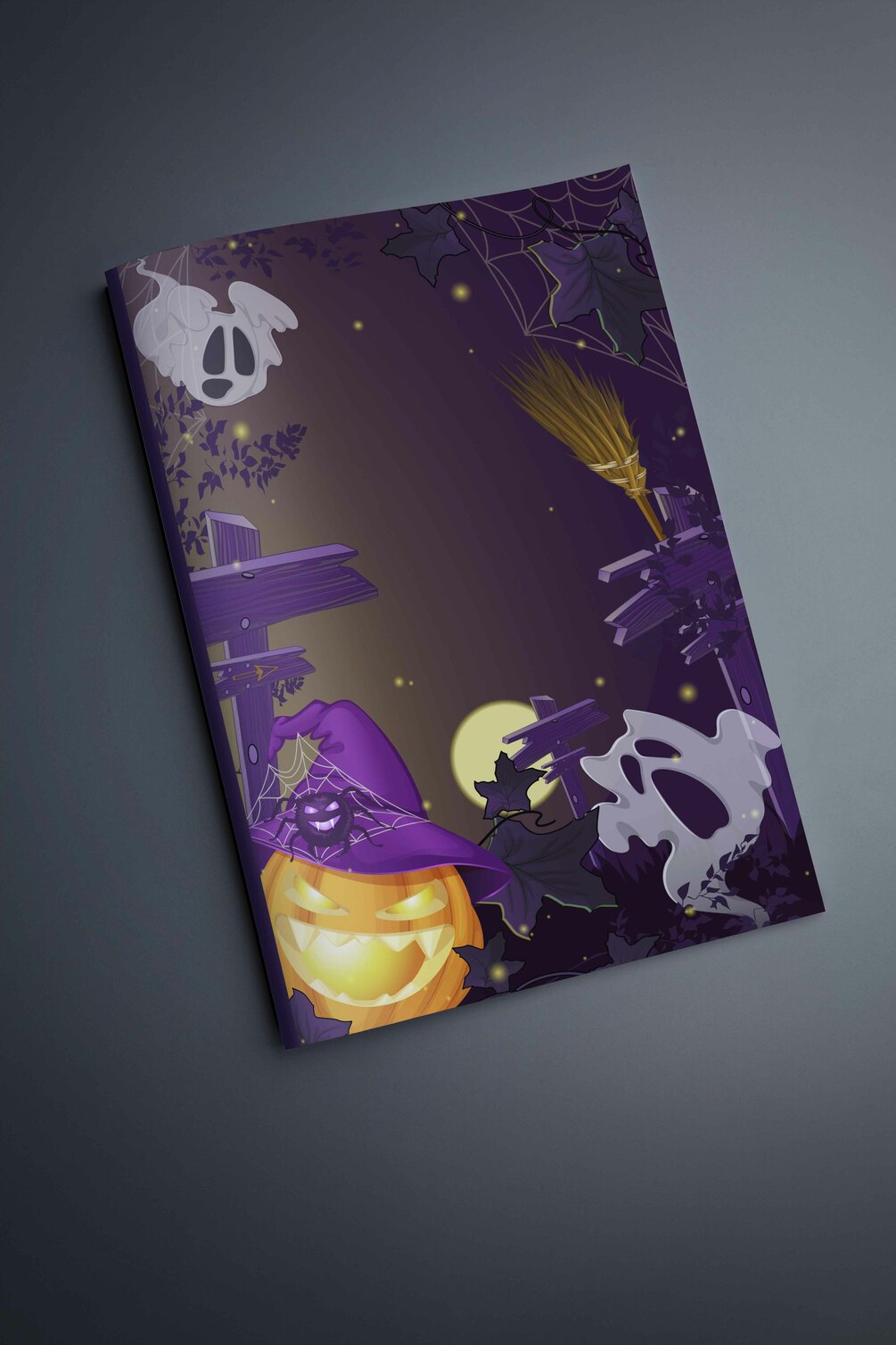 Halloween Spider Goast and Dark Gradient Background style Book Cover ...