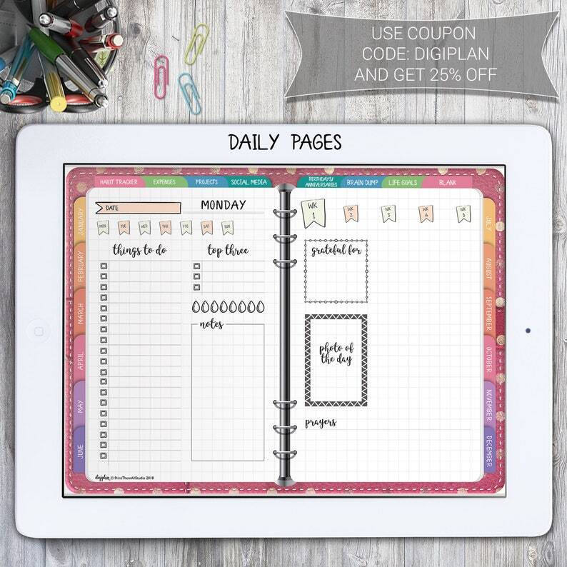 EverFocus Undated Digital Planner for iPad & Android | GoodNotes ...