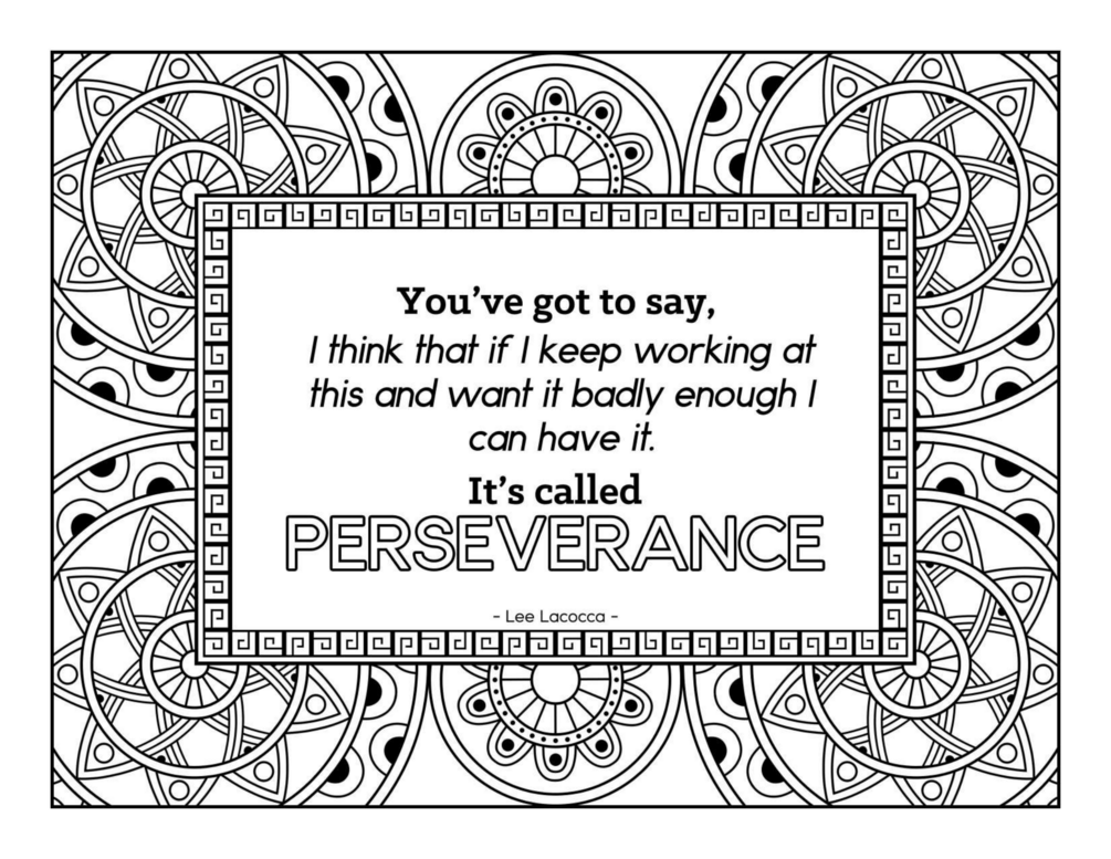 Perseverance Coloring Page