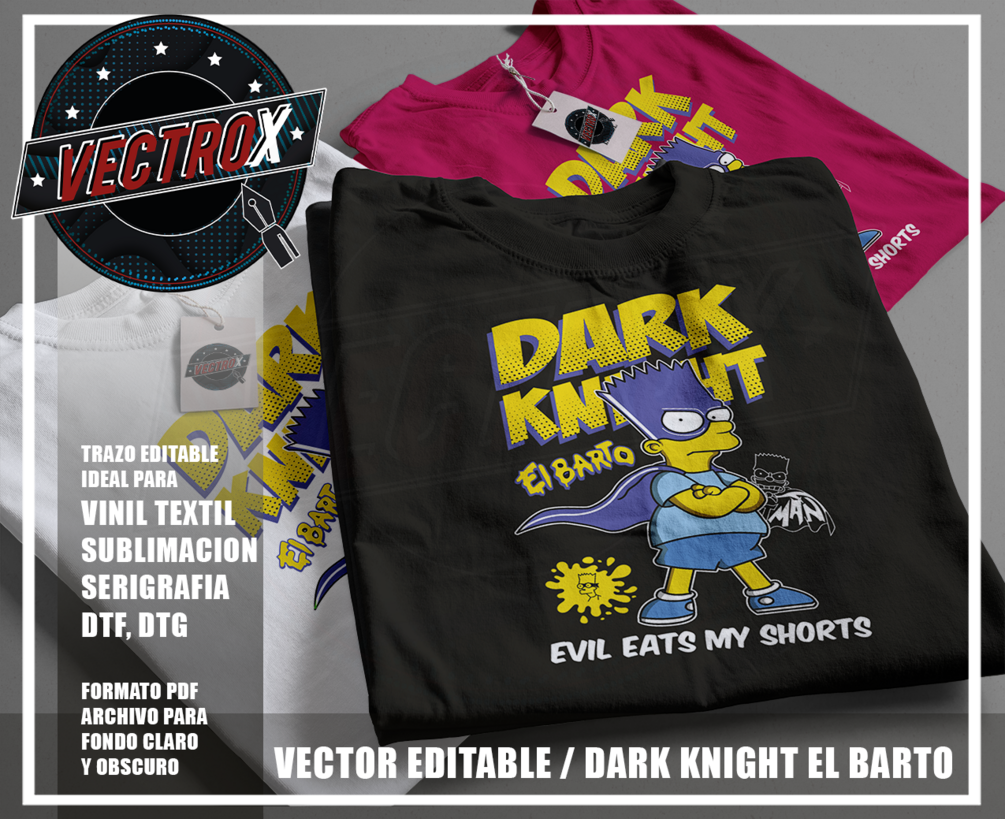 Vector Editable - Dark Knight El Barto