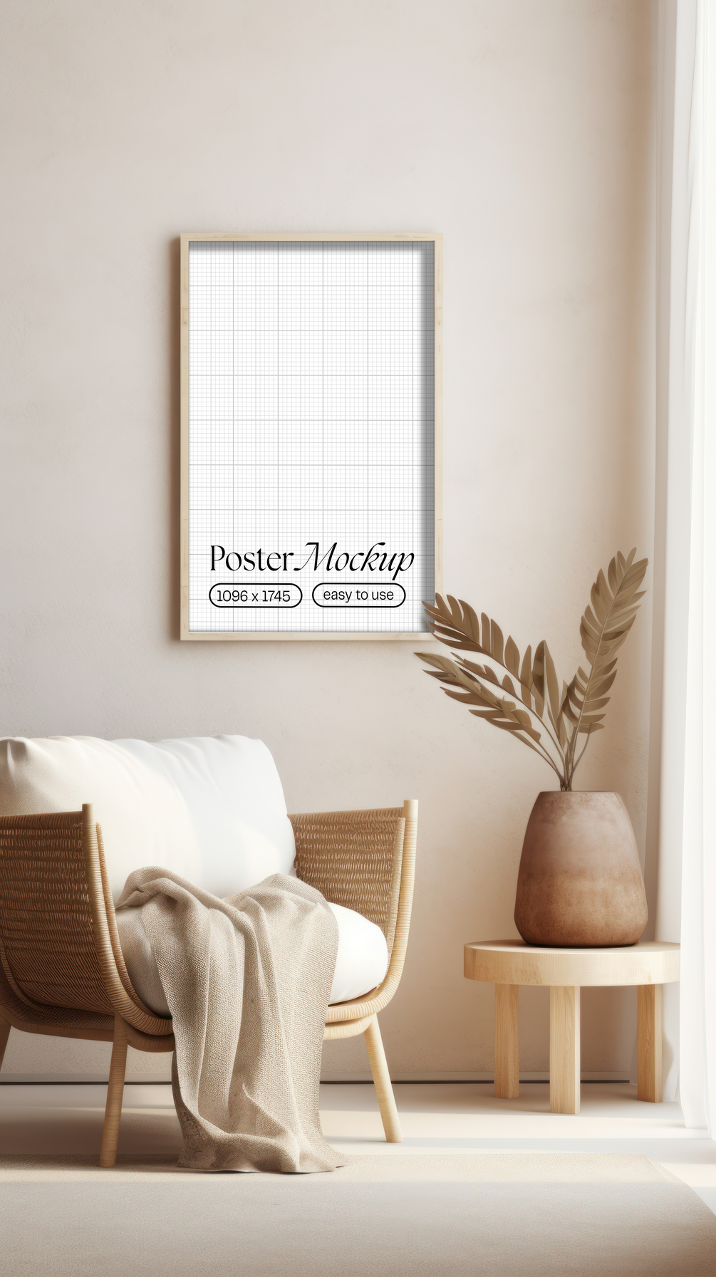 Aesthetic Poster Mockup in a Living Room / #551