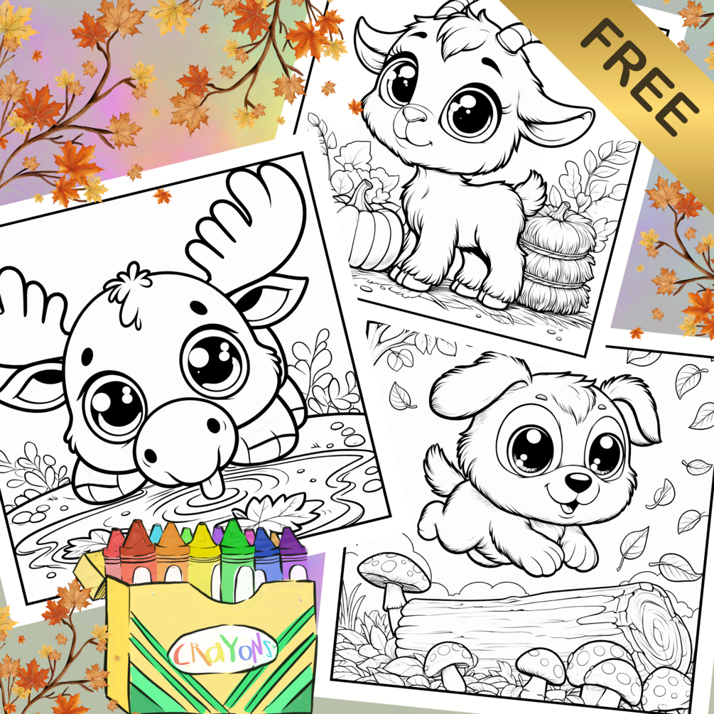 FREE Cute Fall Animals Coloring Pages