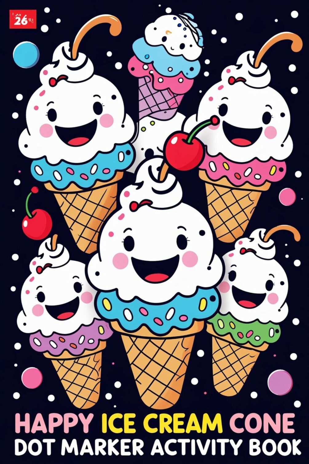 Happy Ice Cream Cone Dot Marker Coloring Book for Kids Ages 2-6