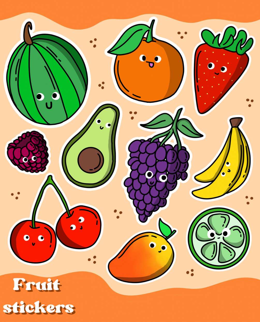 Stickers de frutas