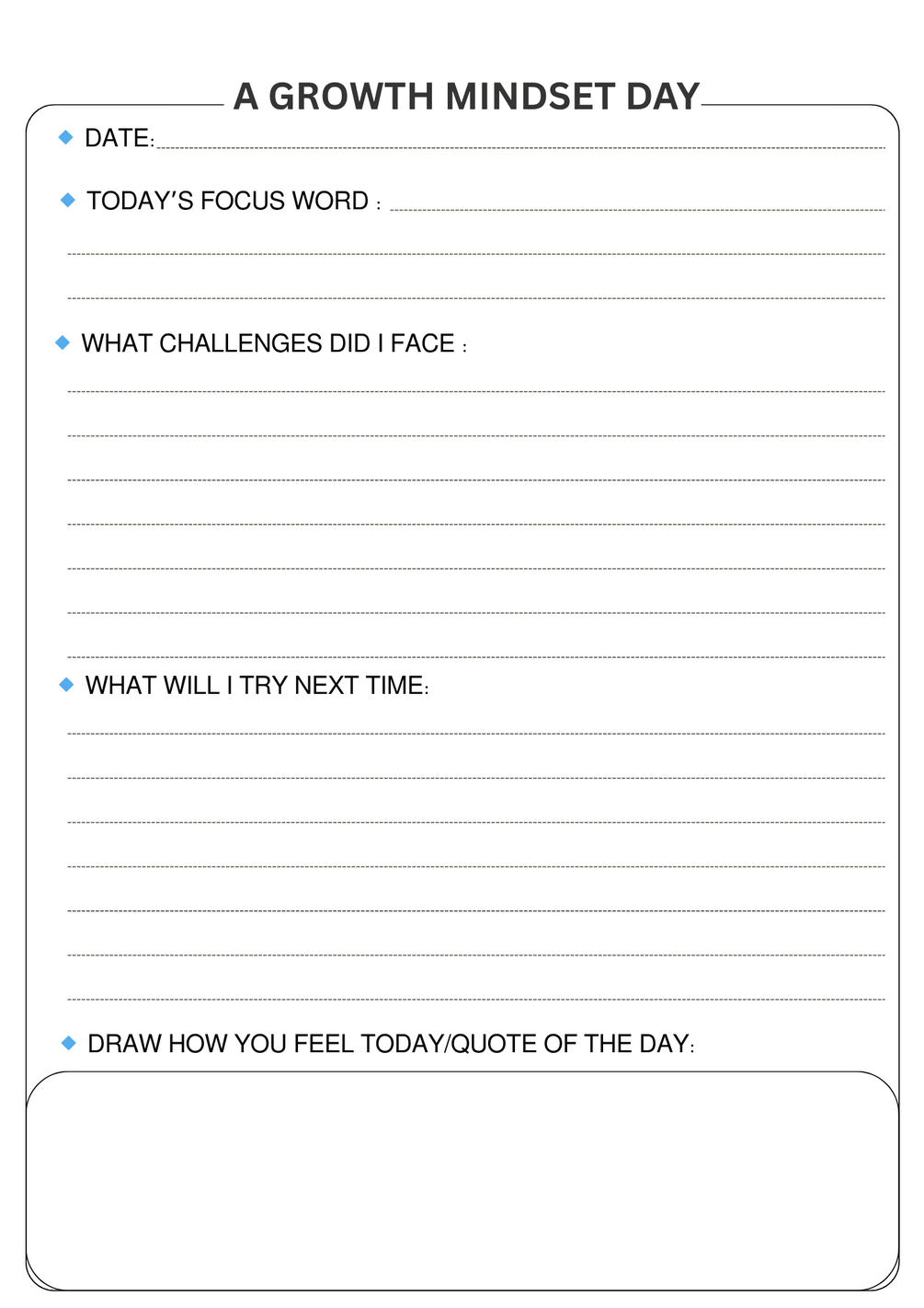 Growth Mindset Journal for Students