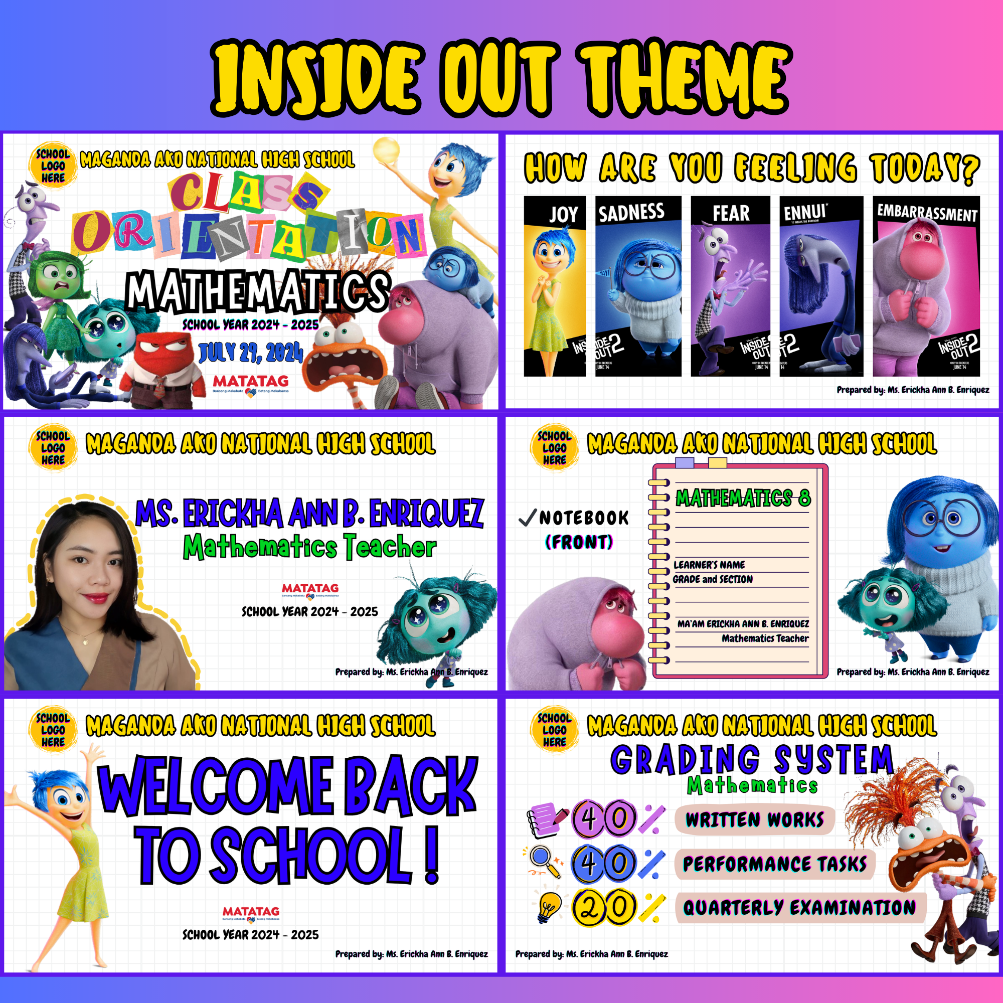 INSIDE OUT EDITABLE Class Orientation Canva Template