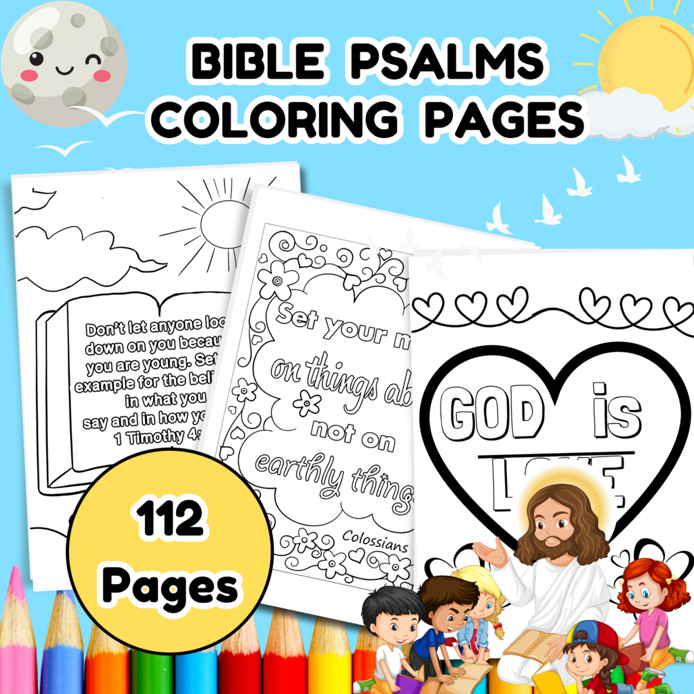 Coloring Bible Psalms | Kids | Arts and Crafts | PNG Downloadable