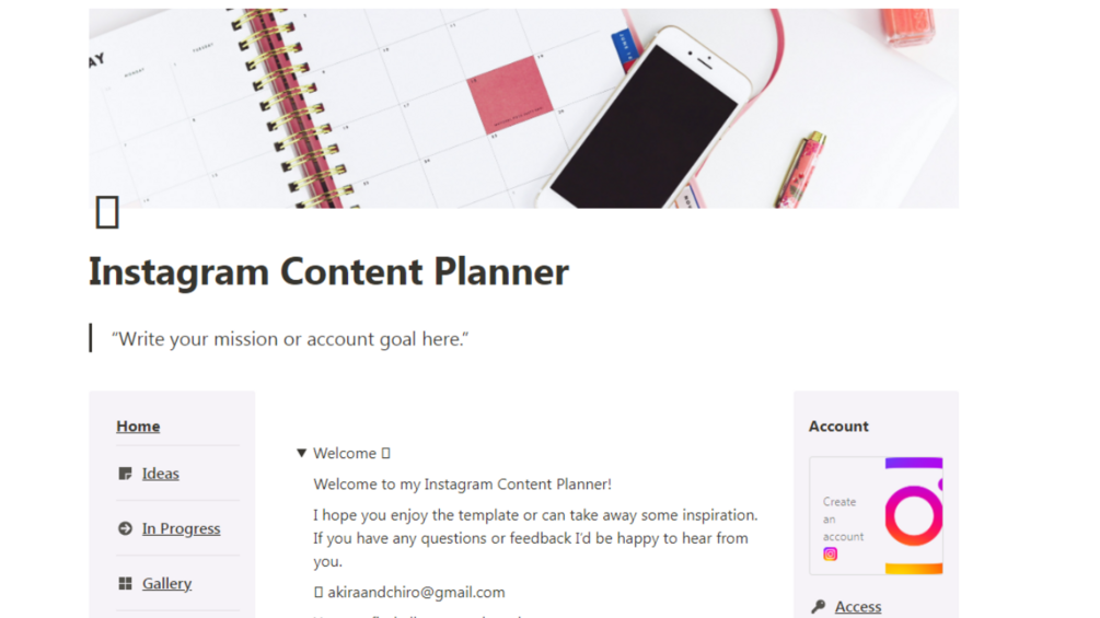 Instagram Content Planner