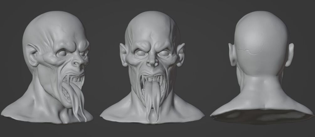 Ghoul 3D Bust – Horror Creature Printable Sculpture (STL)