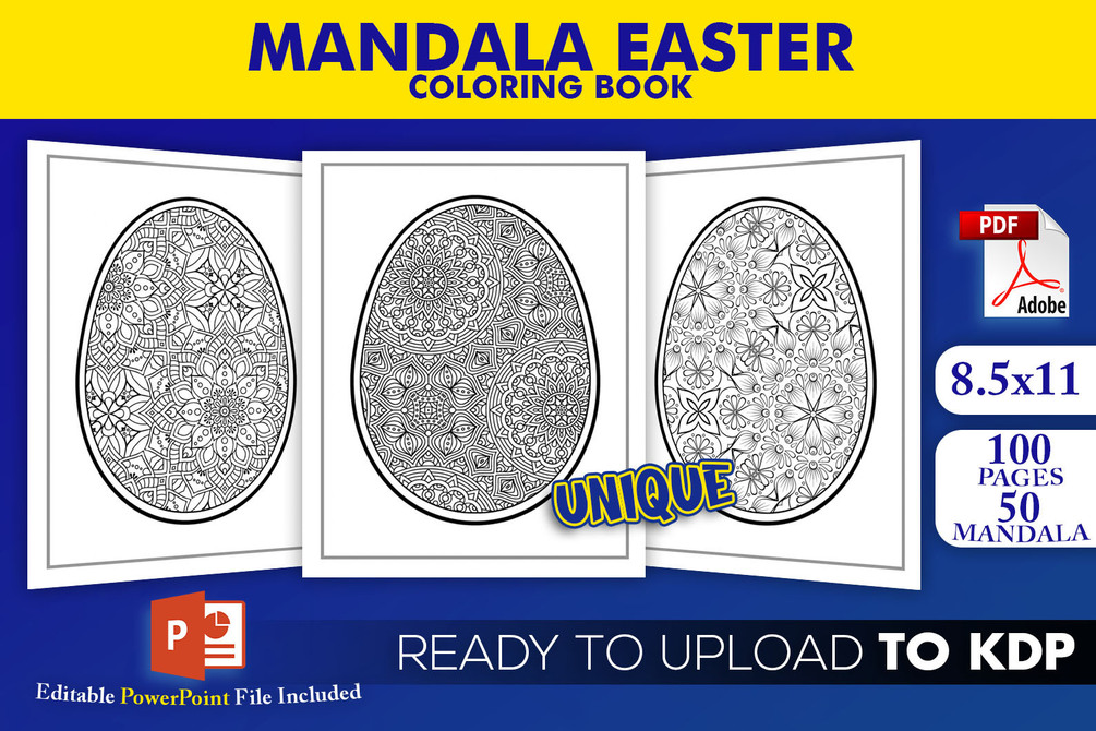 Mandala Easter Coloring Book for KDP Manuscript Ready to Upload