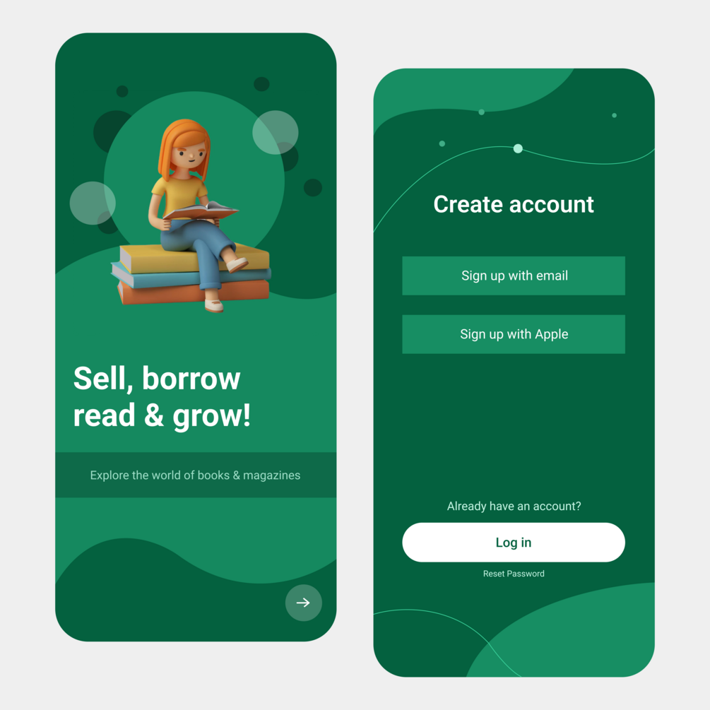 Book Selling and Borrowing interface