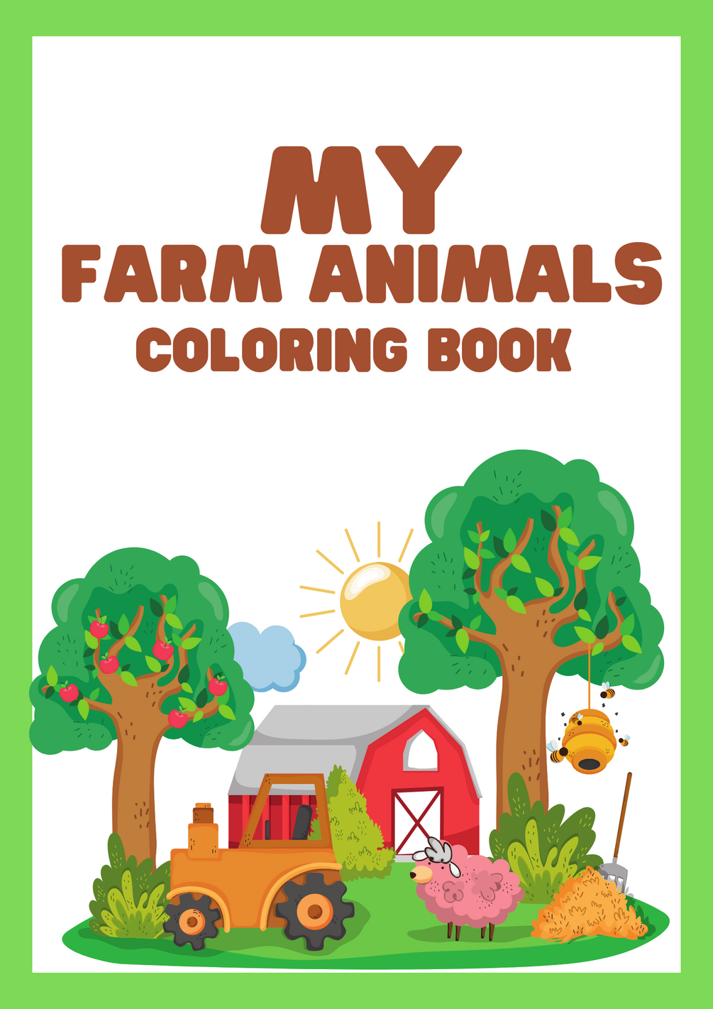 Farm Animals Coloring Book & Tracing Book