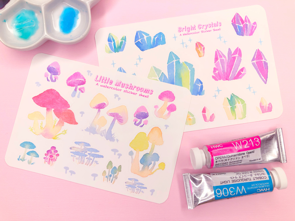 Making your Watercolor Drawings into Stickers - Class/Tutorial