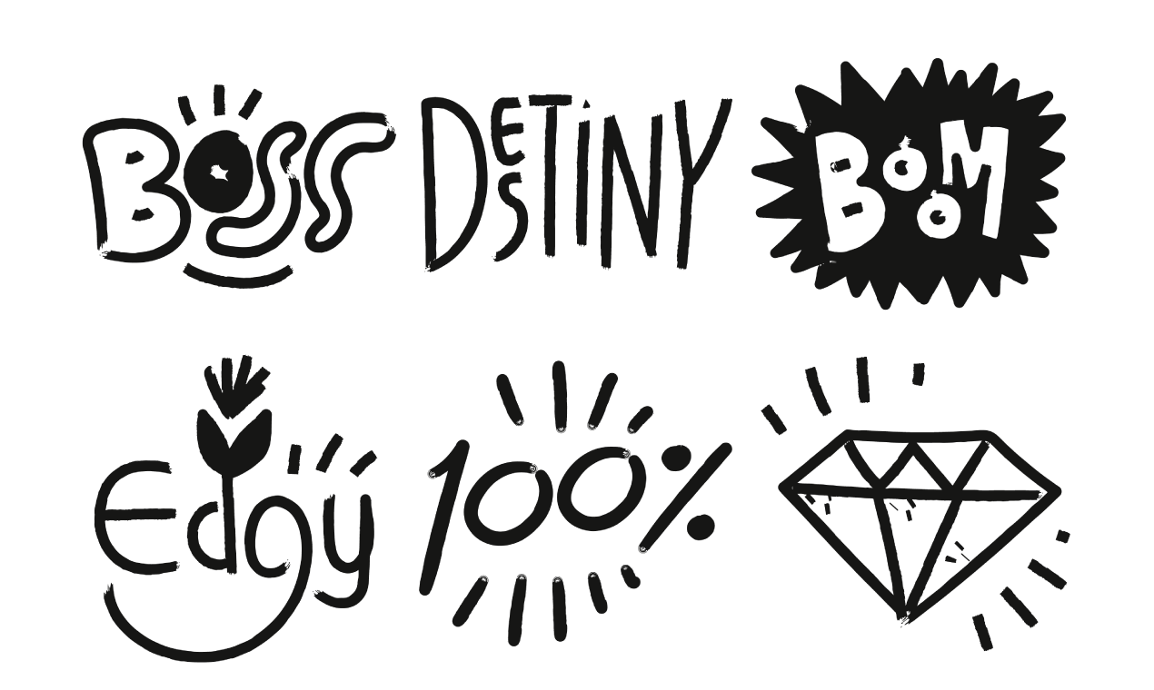 Type Stickers - 45 Vector Elements