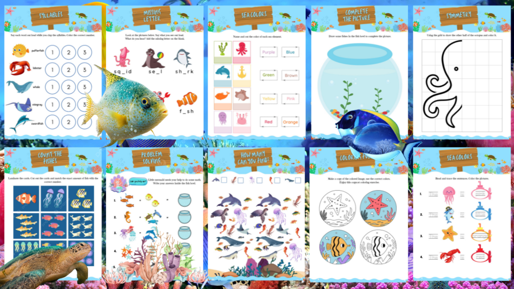 Under the Sea Activities Workbook – Printable Ocean-Themed Fun for Kids!