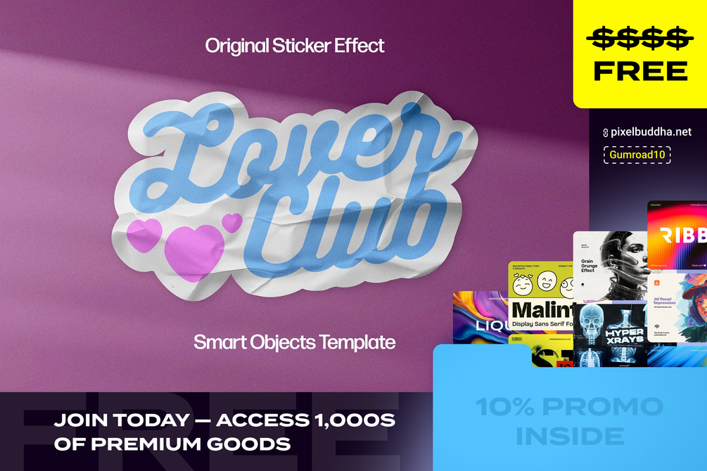 Free Vinyl Paper Sticker Mockup