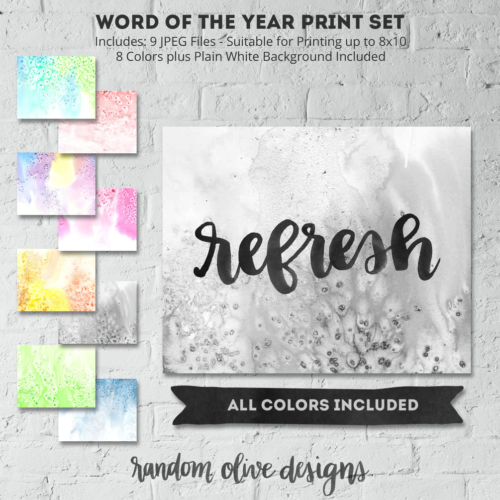 Word of the Year Print: Refresh - MultiColor Bundle