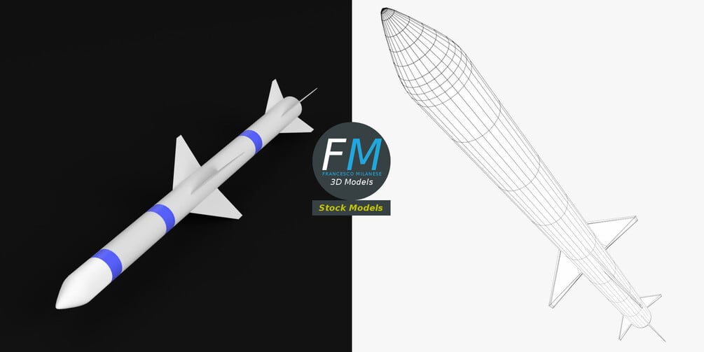 3D MODEL - AIM-7F Sparrow missile