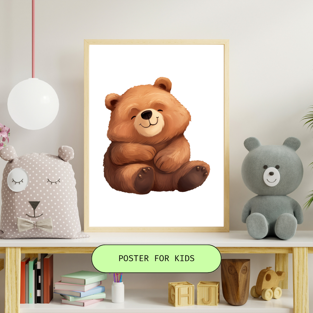 Cute Bear – Cute Printable Wall Art (3 Sizes, CMYK, Instant Download)