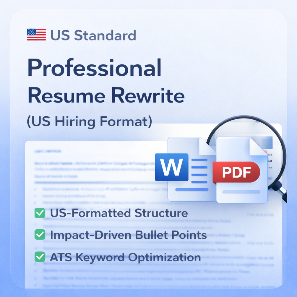 🇺🇸 US Standard — Professional Resume Rewrite (US Hiring Format)