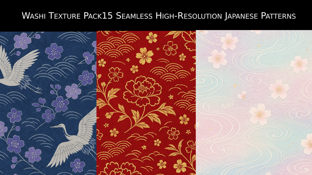 Washi Texture Pack – Elegant Japanese Seamless Paper Textures (Set of 15)