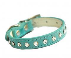 Panda Superstore Adjustable Leather Rhinestones Studded Dog Collar Pet ...