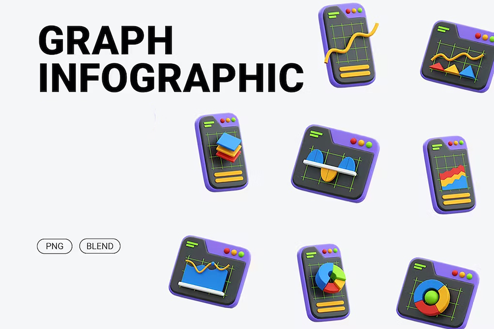 Graph Infographic 3D Icon