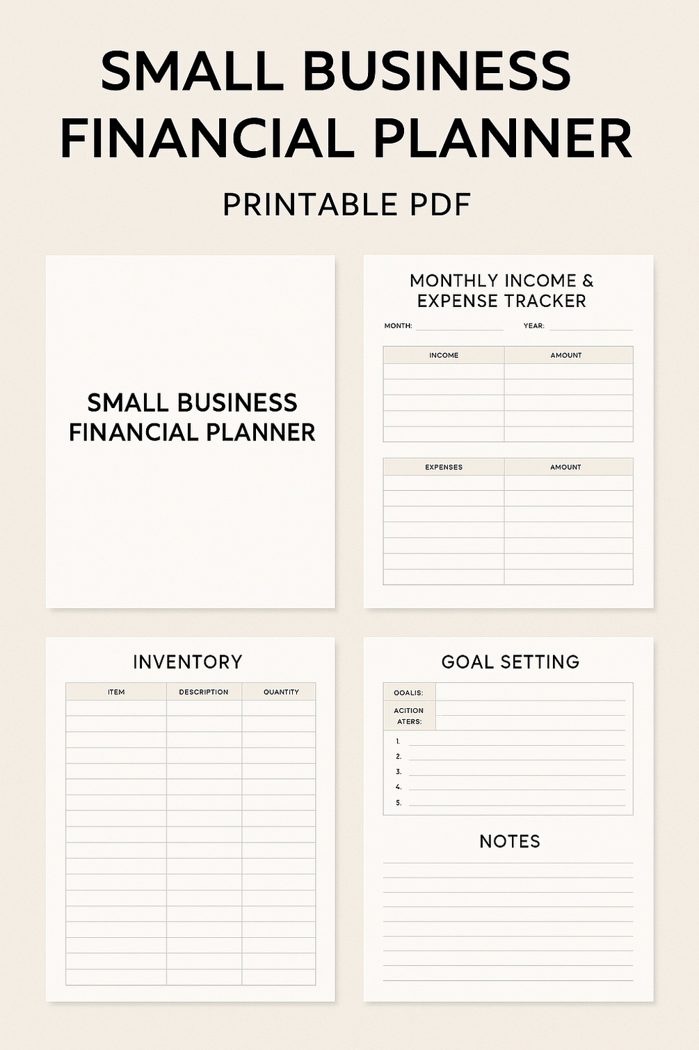 Small Business Planner | Printable PDF | Startup Organizer for ...