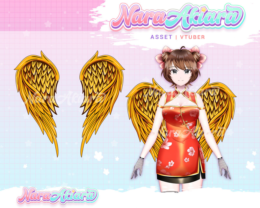 Vtuber Assets Gold Wings