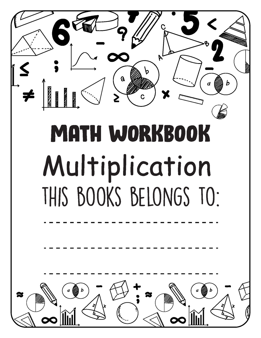 Printable Multiplication Math Workbook for Kids