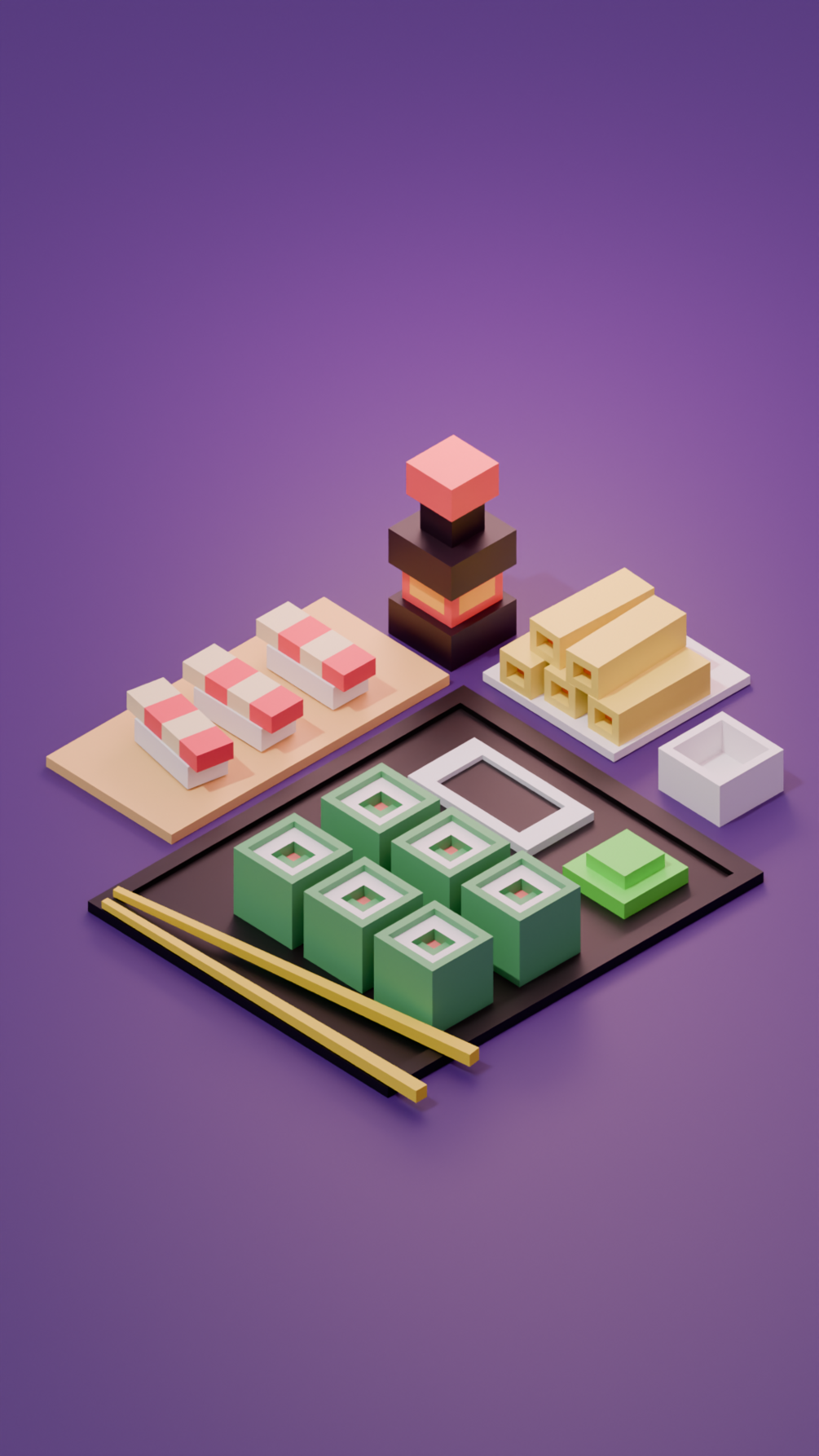 Satisfying Sushi Loop in 3D 🍣 | Aesthetic Live Wallpaper