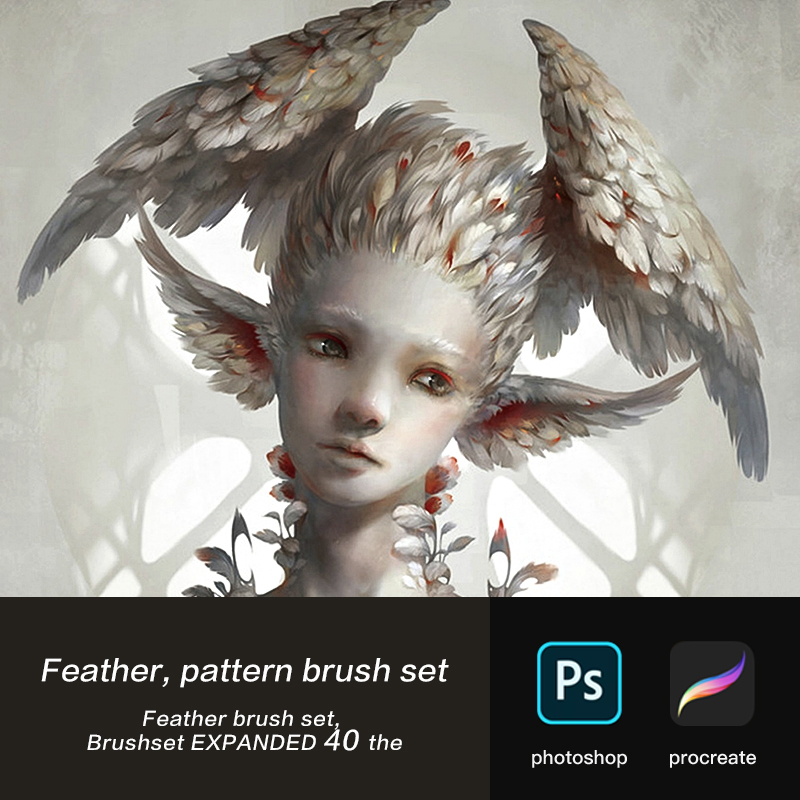 Feather brushes - procreate 。Brushset EXPANDED - Hakkali Jess