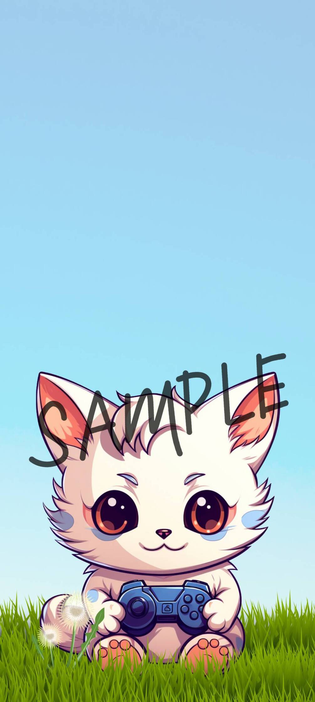 Cute Gamer Cat Phone Wallpaper